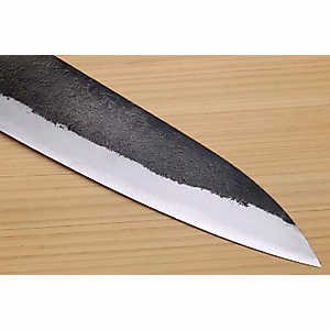 Yoshihiro Japanese High Carbon White Steel #2 Nashiji Gyuto Chefs Knife with Cocobolo Wood Handle (9.5'' (240mm))