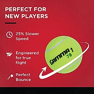GAMMA Sports Kids Training (Transition) Balls, Yellow/Green Dot, 78 Green Dot, 12-Pack