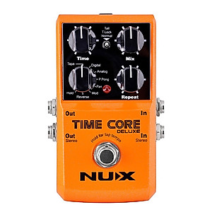 NUX Time Core Deluxe Delay Guitar Effect Pedal 7 Delay types with Looper Tone lock Upgrade mode