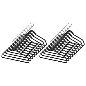 Whitmor Black Spacemaker Plastic Suit Hangers Set of 20