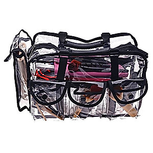 SHANY Clear Makeup Bag, Pro Mua rectangular Bag with Shoulder Strap, Large