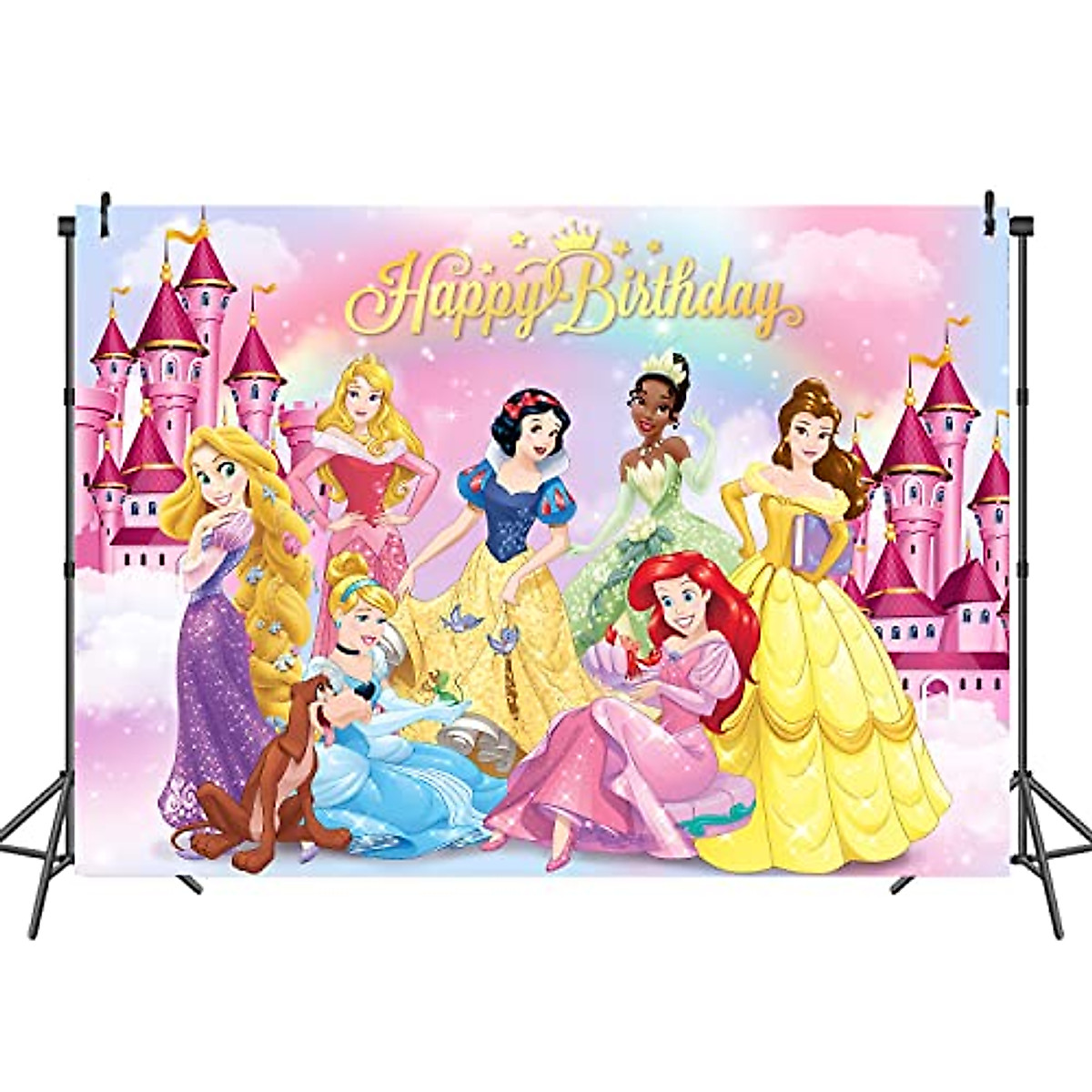 Princess Birthday Backdrop Girls 1st 2nd Happy Birthday Party Backdrop Princess Dream Castle Fairy Tale Party Photography Decoration Background 7x5ft