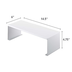 Yamazaki Home Expandable Platform Riser-Storage Shelf Organizer Rack, One Size, White
