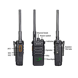 Retevis RT86 Two Way Radios Long Range Rechargeable,High Power Heavy Duty 2600mAh 2 Way Radios,Remote Alarm,Built-in Flashlight, Walkie Talkies Adults with Shoulder Mic(4 Pack)