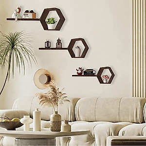 Jiofaviu 6 PCS Floating Shelves Set for Wall Décor, Wall Mounted Cube, Farmhouse Style Floating Shelf for Living Room, Bedroom, Home Decor Furniture