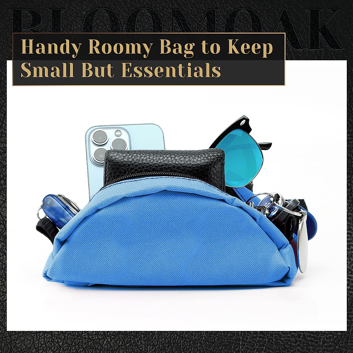 Bloomoak Phone Pommel Saddle Bag for Horse, Durable Saddle Sack for Trail Riding, Water Resistant Saddle Pouch for Holding Riding Gear (Royal Blue)