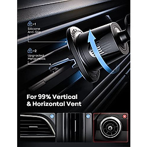 Lamicall for MagSafe Car Phone Mount - [Aluminum Stable Frame] [20 Strong Magnets] Magnetic Car Vent Phone Holder Mount, Air Vent Car Holder Mount for iPhone 14 13 12 Pro Plus Max Mini MagSafe Case