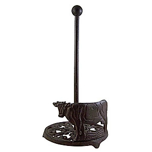 Cast Iron Cow Paper Towel Holder 13 Inch