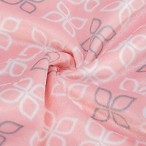 WONDER MIRACLE Fluffy Swaddle Blanket for Newborn Baby Girl or boy, Soft Thick Cozy Warm Coral Fleece Fuzzy Sleeping Bag for Crib, Stroller, Travel, Outdoor (Pink Lucky Clover)