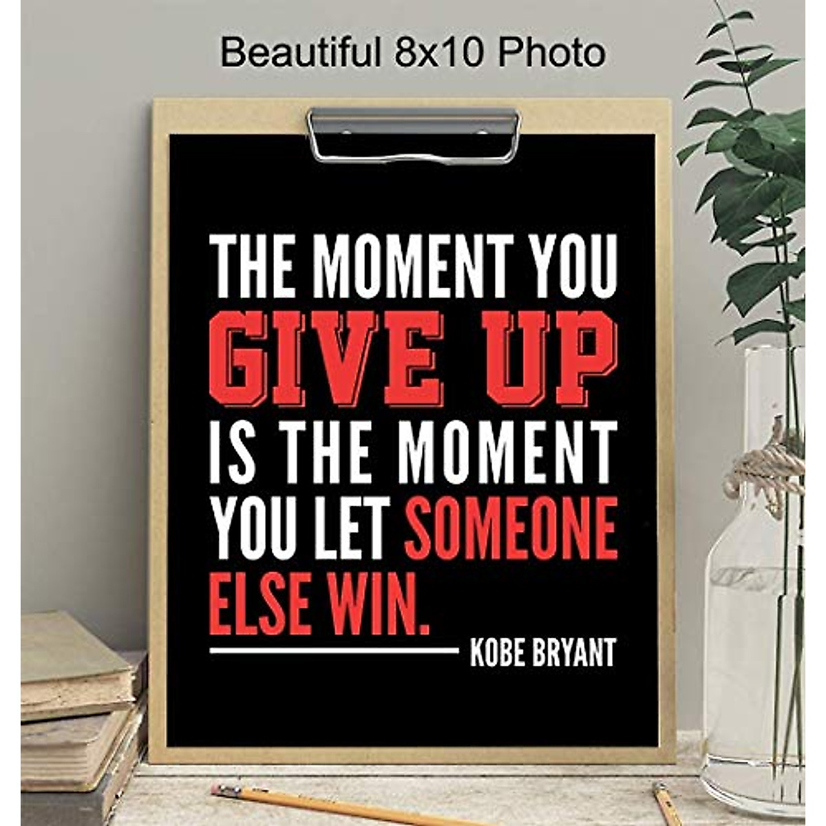 Inspirational Quote - Unique Gift for LA Lakers Fan, Boys, Men, Teens - Motivational Wall Decor, Art Decorations for Office, Bedroom, Living Room - 8x10 UNFRAMED Basketball Poster Print