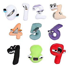 10pcs Number Plush Lore Toys， Alphabet Plush Lore Animal Toys, Fun Alphabet Stuffed Lore Plush Figure,Suitable for Gift Giving Fans