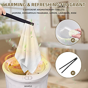 RESIMPLE Towel Warmer Bucket, Luxury Hot Towel Blankets Warmer Bucket-Style for Bathroom 20L Large Towel Heater with Fragrant Disc Holder, Auto Shut Off, Fits Up to Two 40"X70" Oversized Blankets