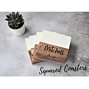 Personalized Marble and Wood Cutting Board with Coasters SET Custom Cutting Board Charcuterie Board Christmas Anniversary Wedding Gift Bridal Shower Gift Engagement Gift Housewarming Gift