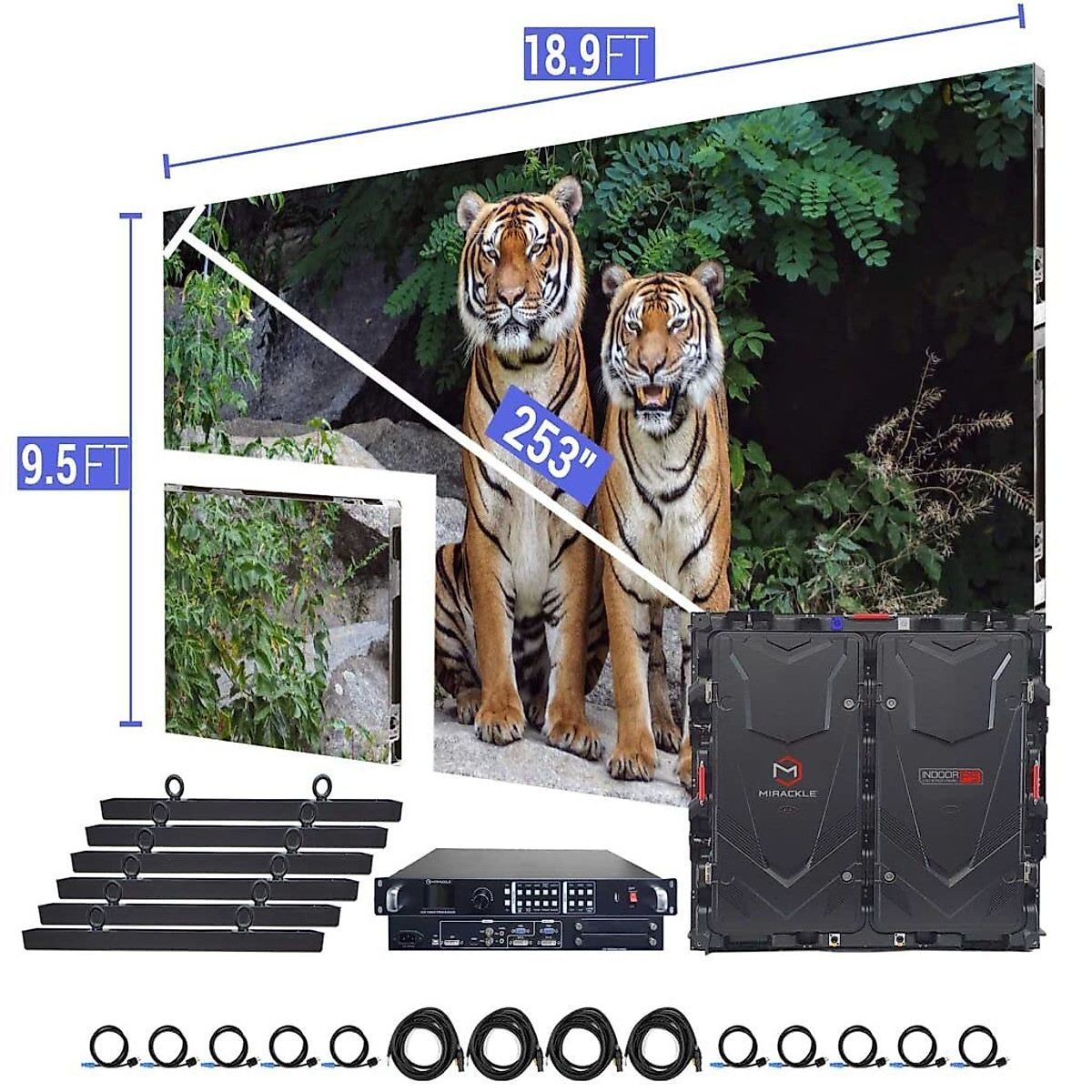 LED Video Wall P5mm 18.9' x 9.45' Indoor- Nova System - Turn-Key Package