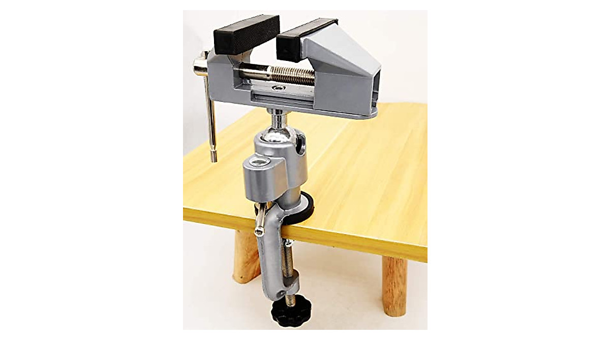 Universal Swivel Table Vise - 3 Inch Jewelry & Hobby Bench Clamp