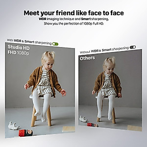 ZECHIN Studio 5-in-1 Full HD 1080P Webcam with Light, Microphone & Speakers, Computer Camera with Fill Light & Privacy Protection, Web Cam Supports Clear Stereo Audio, HD Light Correction