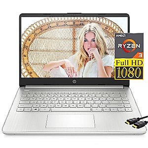 HP Notebook 14 FHD IPS Laptop, AMD Ryzen 3 3250U(Beat i7-7600U), Thin & Portable, Long Battery Life, AMD Radeon Graphics,HDMI,Windows 11 S(16GB|512GB SSD)