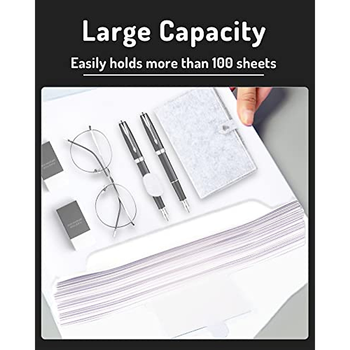 Forvencer Binder Pocket, 10 Pack Super Heavyweight Poly Binder Pocket with Hook and Loop Closure, Binder Folders Side Loading, 3 Ring Binder Pocket, Letter Size, Clear