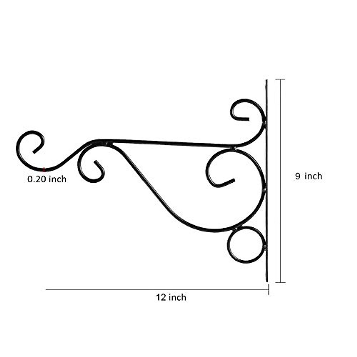 MTB Metal Hanging Plant Brackets 12 inches x 9 inches, Pack of 2, Wall Mount Plant Hangers, Planter Hooks for Flower Baskets, Bird Feeders in Corridor/Patio/Porch/Garden