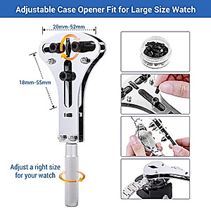 Watch Repair Kit, Ohuhu 192 PCS UPGRADED Heavy Duty Watch Link Removal Battery Replacement Band Tool Kit, Watch Back Remover Tool Professional Watch Repair Opener Tools with PU Leather Bag User Manual