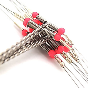 High-Strength Fishing Wire Leader Rigs with Swivels Snap Connect 1 Arm -5 Arm,Saltwater Fishing Assecories 7-Strands Steel Wire with Nylon-Coating (2 Arm Leader Rigs)