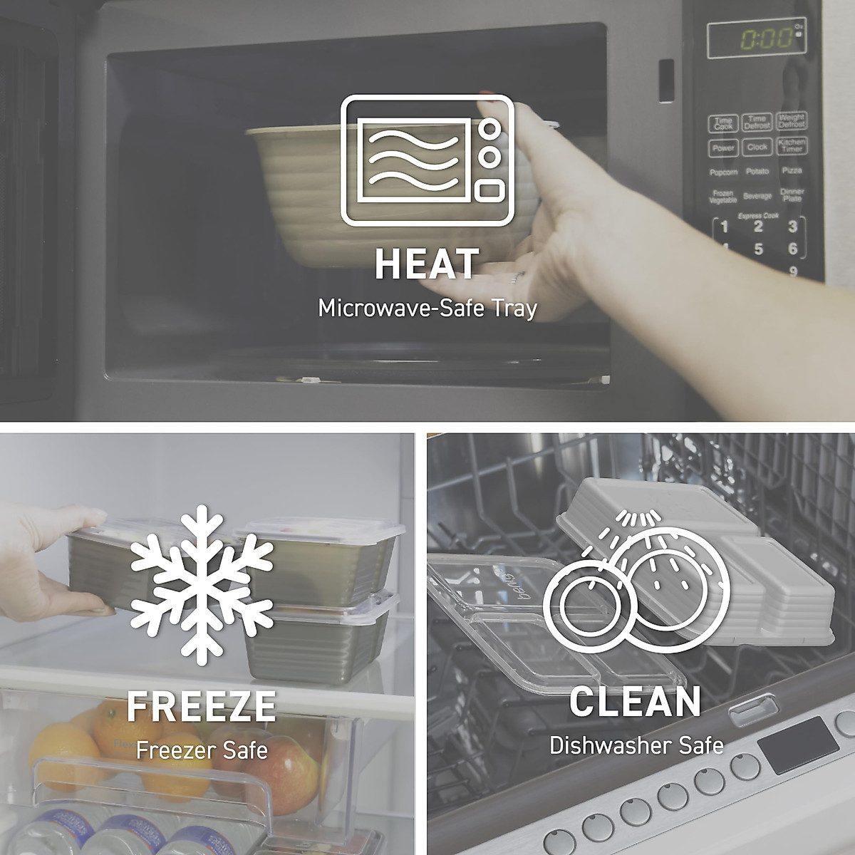 Bentgo® Prep 60-Piece Variety Meal Prep Kit - Reusable Food Containers 1-Compartment Trays, Prep Bowls, & Snack Boxes for Healthy Eating - Microwave, Freezer, & Dishwasher Safe (Rich Shades)