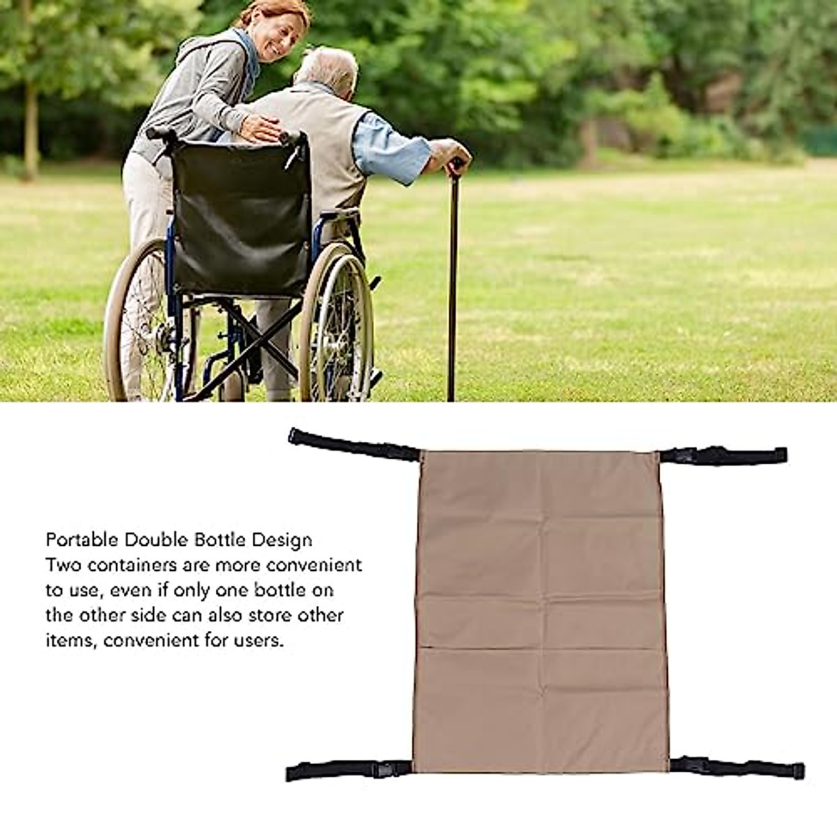 Fdit Dual Oxygen Tank Holder Bag,Portable Cylinder Backpack Wide Applicability with Mesh Storage Bag for Easy Installation (Khaki)