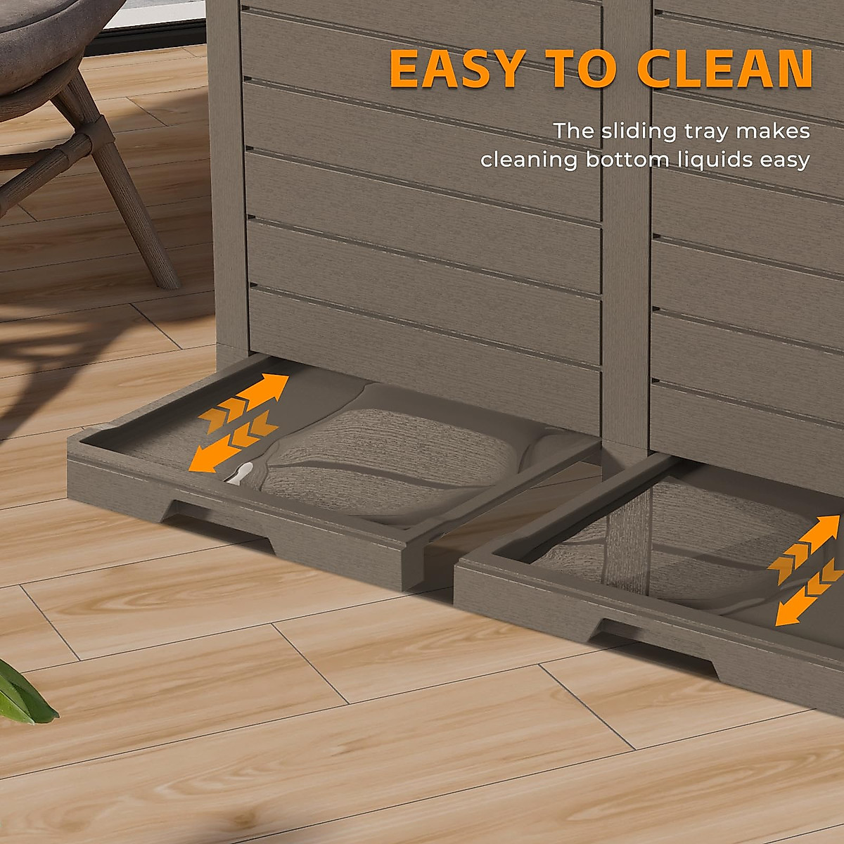 KFY 62-Gallon Outdoor Trash Can with lid, Waterproof, UV-Resistant Resin Garbage Can, Lockable Lid and Drip Tray, Animal-Proof, for Patio, Kitchen, Backyard and Deck