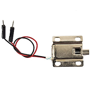 risingsaplings 2pcs DC 12V Current 0.4A Current Mini Electromagnetic Electric Drawer Lock Solenoid Control Lock for Door Access Cabinet Lock Farm School Hotel Design Slim Tongue 27X29X18(mm)