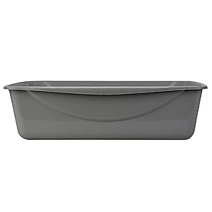 Petmate Open Cat Litter Box, Large Nonstick Litter Pan Durable Standard Litter Box, Mouse Grey Great for Small & Large Cats Easy to Clean & USA Made