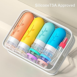 18pack Travel Bottles for Toiletries,TSA Approved Silicone Travel Containers jar for Toiletries,Leak Proof Refillable Liqus Shampoo And Conditioner Travel Essentials toiletry Bottles
