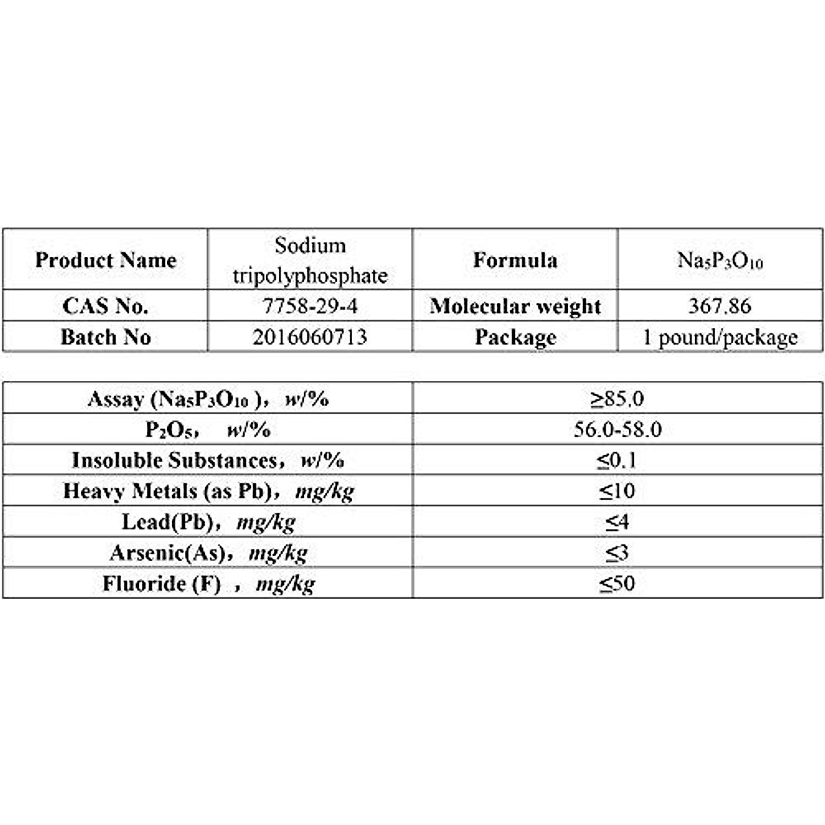 EASTCHEM White Powder Sodium Tripolyphosphate, Powerful Cleaning Agent, Laundry Additive, STPP CAS No.:7758-29-4 (500g/17.6oz)