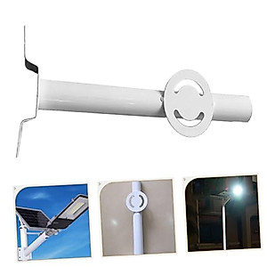 BESPORTBLE 2 Sets Street Light Bracket Wall Decoration Light Bar Mounts Street Light Pole Light Pole Replacement Parts Street Lights Rod Support Pole Solar Spot Light Pole Metal White