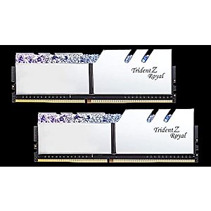 G.SKILL Trident Z Royal Series (Intel XMP) DDR4 RAM 32GB (2x16GB) 3200MT/s CL16-18-18-38 1.35V Desktop Computer Memory UDIMM - Silver (F4-3200C16D-32GTRS)