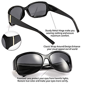 FEISEDY Classic Oversized Polarized Sunglasses Women Wrap Square Shades B2504