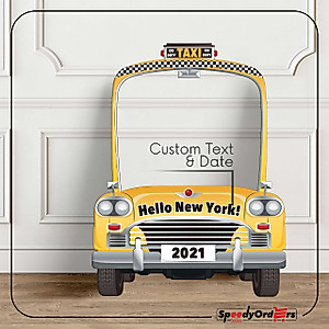Taxi Photo Booth Frame, Car Photo Booth Prop, Birthday Photo Booth Frame, NYC Party Decoration, Yellow Cab Photo Booth Backdrop, Yellow Taxi Selfie Photo Booth Frame, Sizes 36x24 and 48x32 Inches
