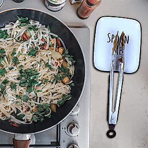 MAVOJI Spoon Rest for Stove Top – Extra Large Farmhouse Spoon Holder for Kitchen Counter, Ceramic Utensil Holder for Big Cooking Spoon, Coffee Spoon Rest