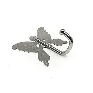 haowei Butterfly Hook Coat Hooks for Door, 8 Pack Stainless Steel Robe Hooks for Clothes, Hats, Kitchen, Bathroom - Universal Design for Easy Installation and Organization