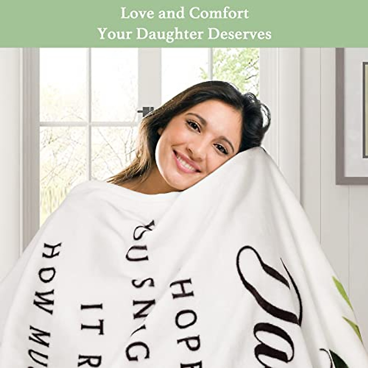 Valentines Day Gifts for Daughters, Birthday Gifts for Daughter, Daughter Gifts from Mom, Gifts for Daughter, Adult Daughter Gifts from Dad, Father Daughter Gifts, Soft Throw Blanket 60"x50", White