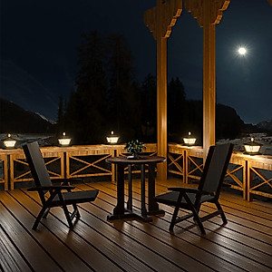 Solar Post Cap Lights Warm White/Red/Green/Blue 4 Lighting Mode, 15 Lumens 1000mAh Battery IP54 Waterproof, Fits 3.5x3.5 4x4 4.5x4.5 5x5 Fence Post Lights Solar Powered Outdoor Lights, Black (2 Pack)