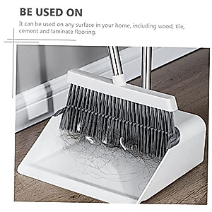 PLAFOPE 1 Set Home Cleaning Supplies Stand up Pan Standing Dustpan Pet Broom Cleaning Dustpan Kitchen Cleaning Outdoor Flooring Garden Broom Handheld Broom Cleaning Kits Stainless Steel