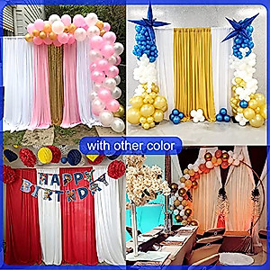 10x10 White Backdrop Curtain for Parties Wedding Wrinkle Free White Photo Curtains Backdrop Drapes Fabric Decoration for Baby Shower 5ft x 10ft,2 Panels