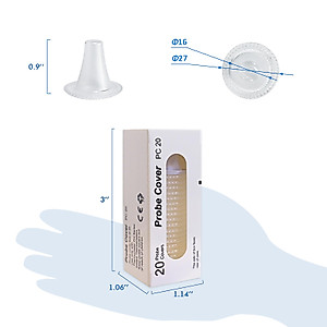 100 Count Ear Thermometer Probe Covers, Disposable Lens Filters Compatible with All Braun Ear Thermometer Models, Refill Caps