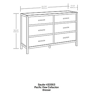 Sauder Pacific View Engineered Wood Metal and Plastic Dresser in Prime Oak