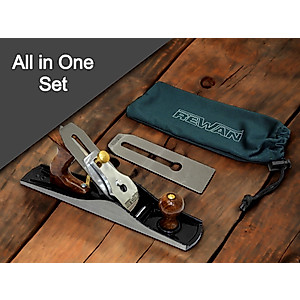 Rewan No 5 Jack Plane Set: Includes Protective Sleeve, Extra Blade, and Jack Plane - Wood Planer Kit - Top Choice for Woodworking Planer - End Plane Tool - Best Planers Woodworking - Wood Planers