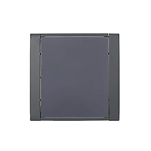 GDFStudio Outdoor Aluminum Side Table with Glass Top, Matte Gray and Gray Finish