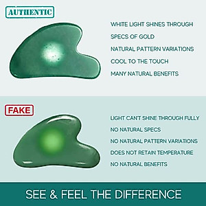 Eli with Love Authentic Jade Gua Sha Premium Certified Jade Stone with Gift Box and Velvet Pouch - Gua Sha Facial Tools for Skin Care - Jaw and Face Sculpting Beauty Tool for Face Massage