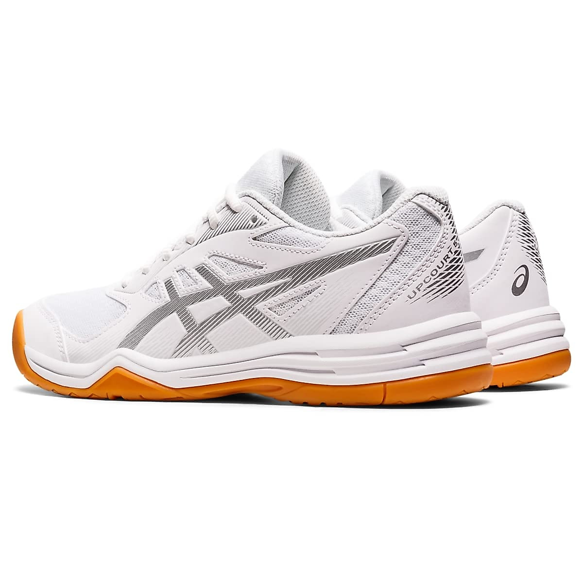ASICS Women's UPCOURT 5 Volleyball Shoes, 8, WHITE/PURE Silver