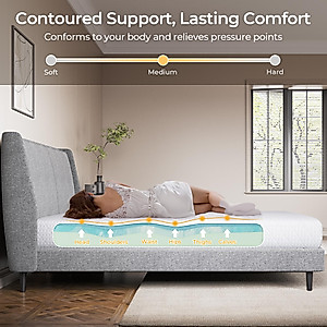 Yaheetech 8 Inch Full Size Mattress Cooling Gel Memory Foam Mattress, Green Tea Mattress for Fresher Sleep, Medium Firm, CertiPUR-US Certified, Full Mattress in a Box