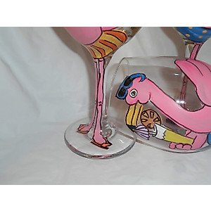 Hand painted beach Flamingos. Set of 4. 2 male and 2 female.